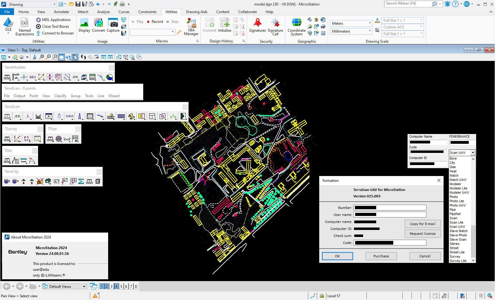 Terrasolid Spatix and Microstation Suite 25.003 activated